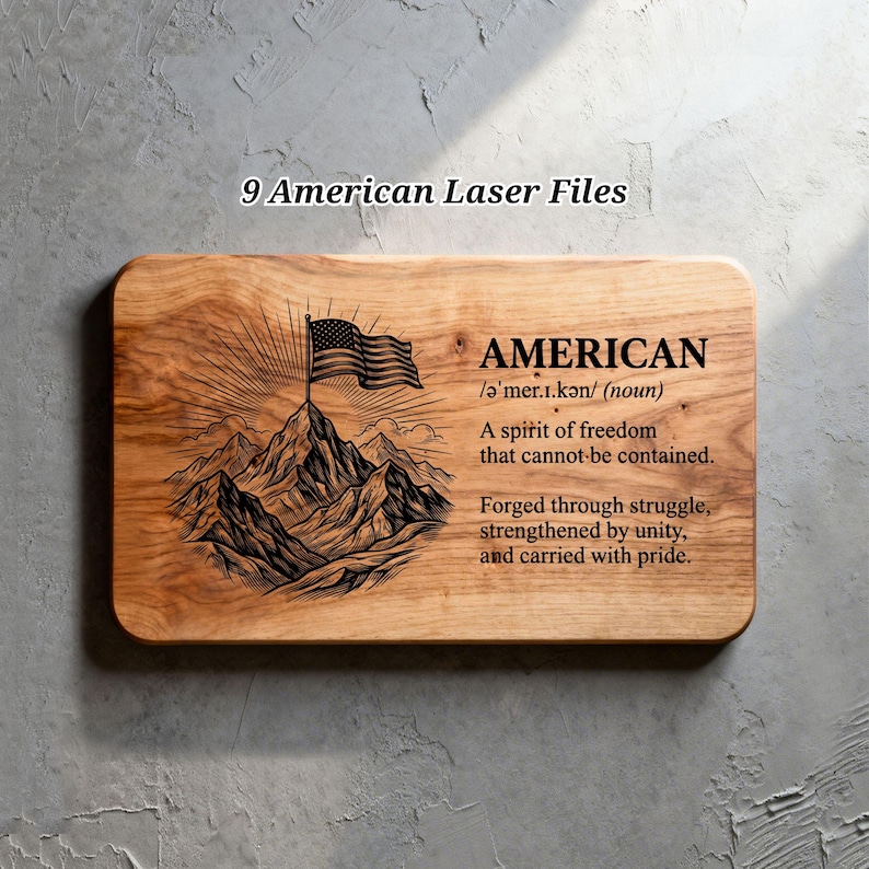 9 American Definition SVG Files, Patriotic Charcuterie Board Engraving ...