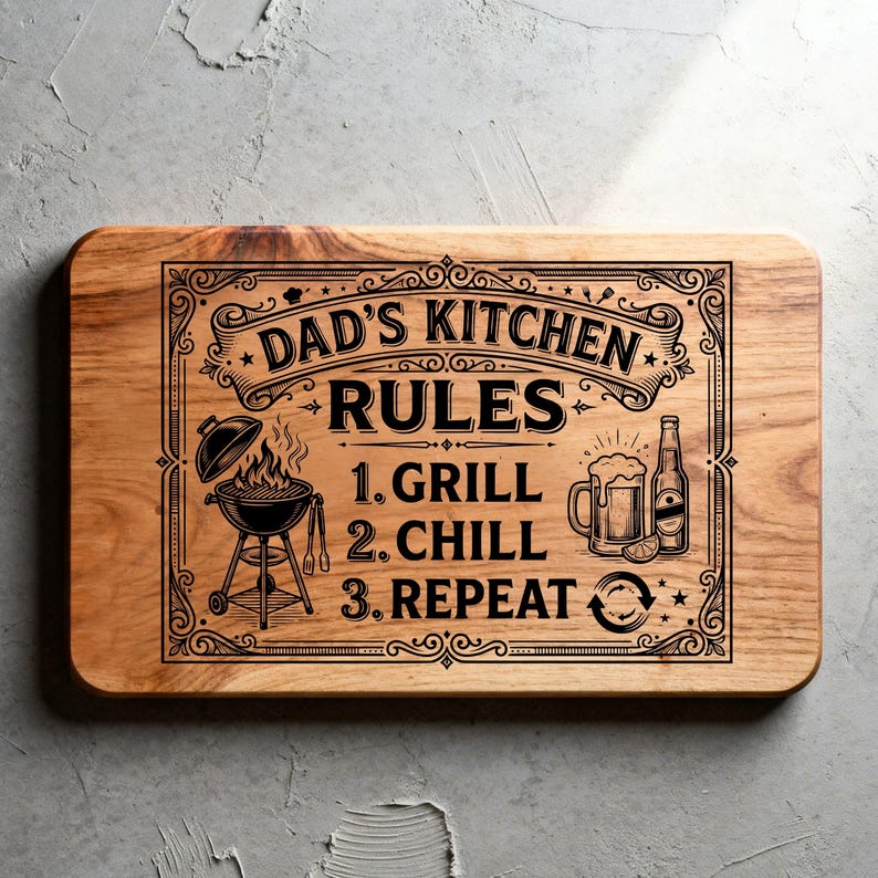 9 Dad BBQ SVG Laser Files, Grill Engraving Designs, Charcuterie Board ...