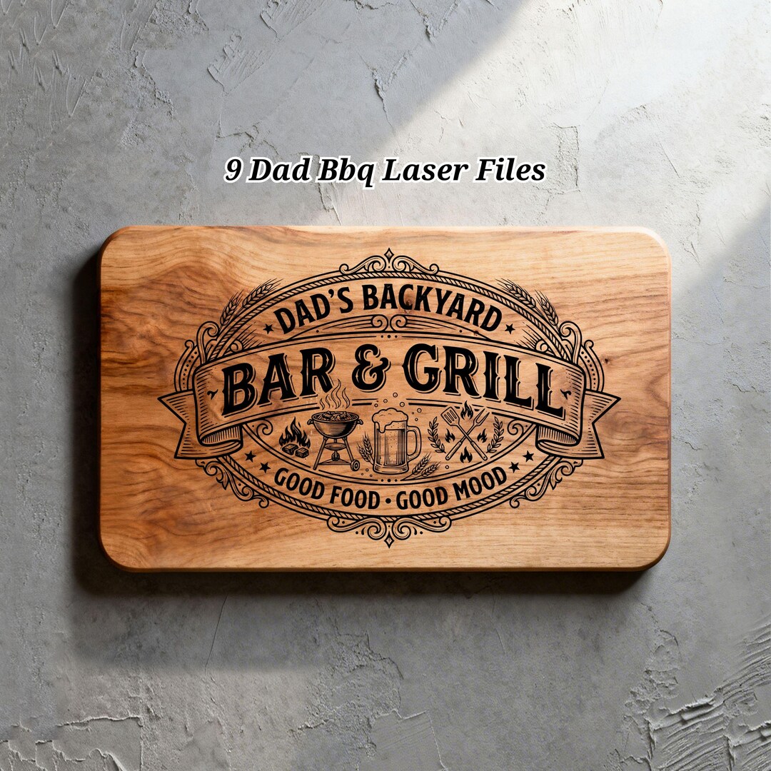 9 Dad BBQ SVG Laser Files, Grill Engraving Designs, Charcuterie Board ...