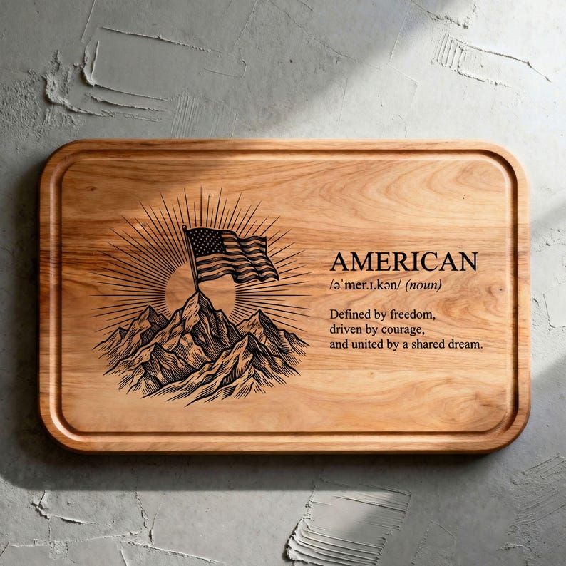9 American Definition SVG Files, Patriotic Charcuterie Board Engraving ...