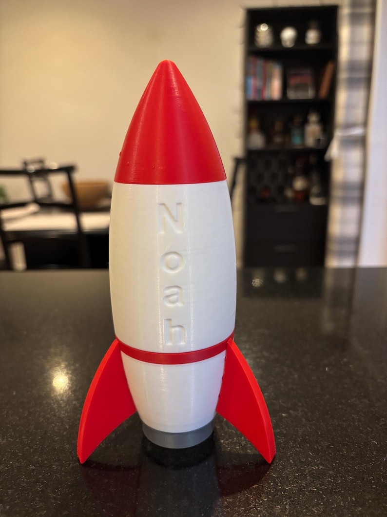 Personalised 3D Printed Rocket Ornament – Custom Colours & Name - Etsy