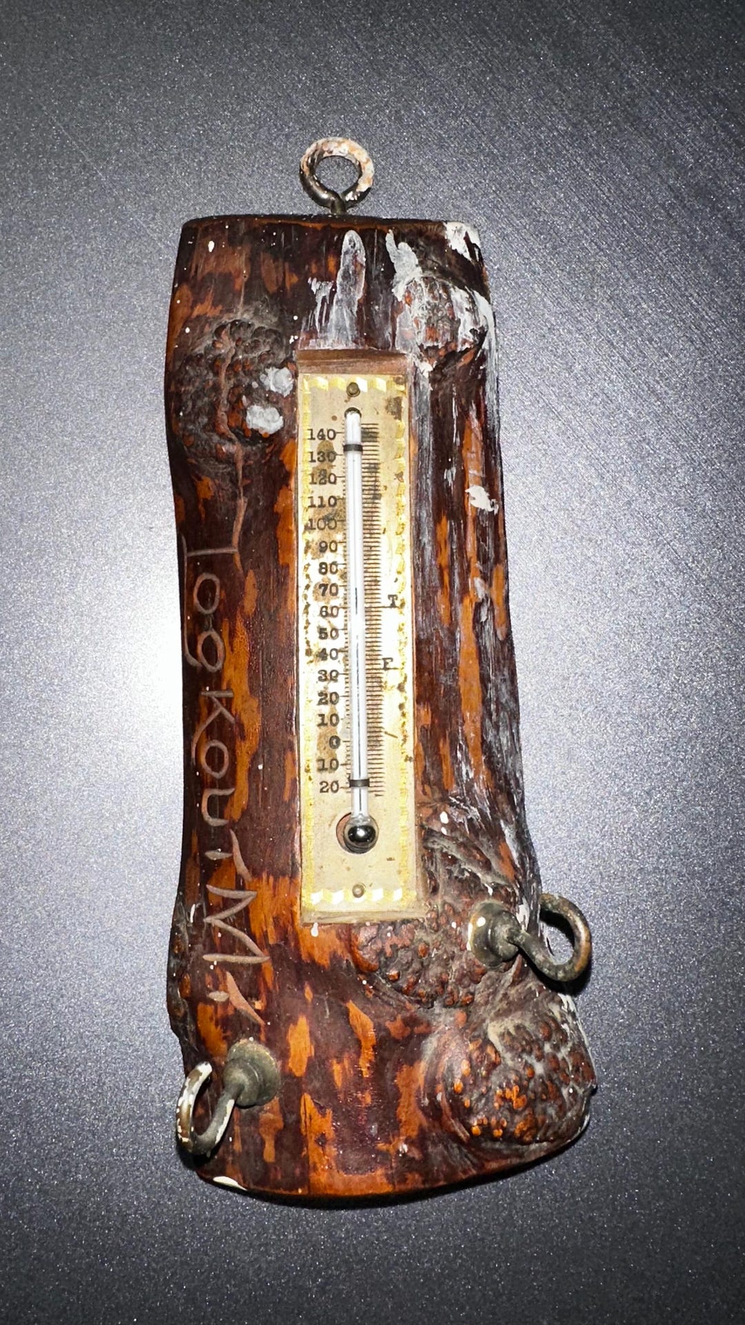 Antique Primitive Wooden Thermometer Dated July 27 1901 | Rustic Folk ...