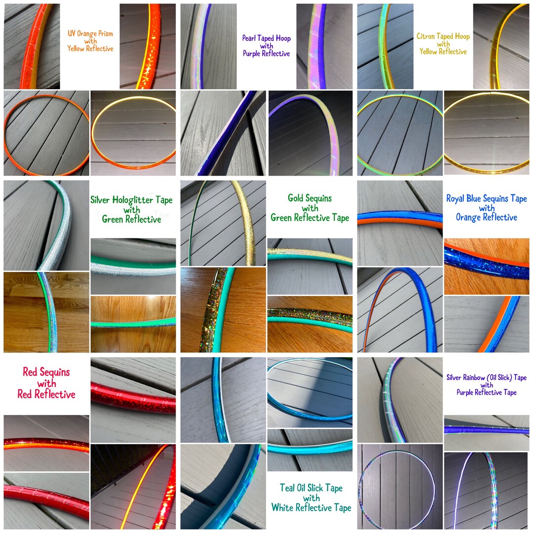 DYO ‘inner Reflection’ Hula Hoop - Taped Polypro or HDPE Hoop With REFLECTIVE Tape on Inside ...