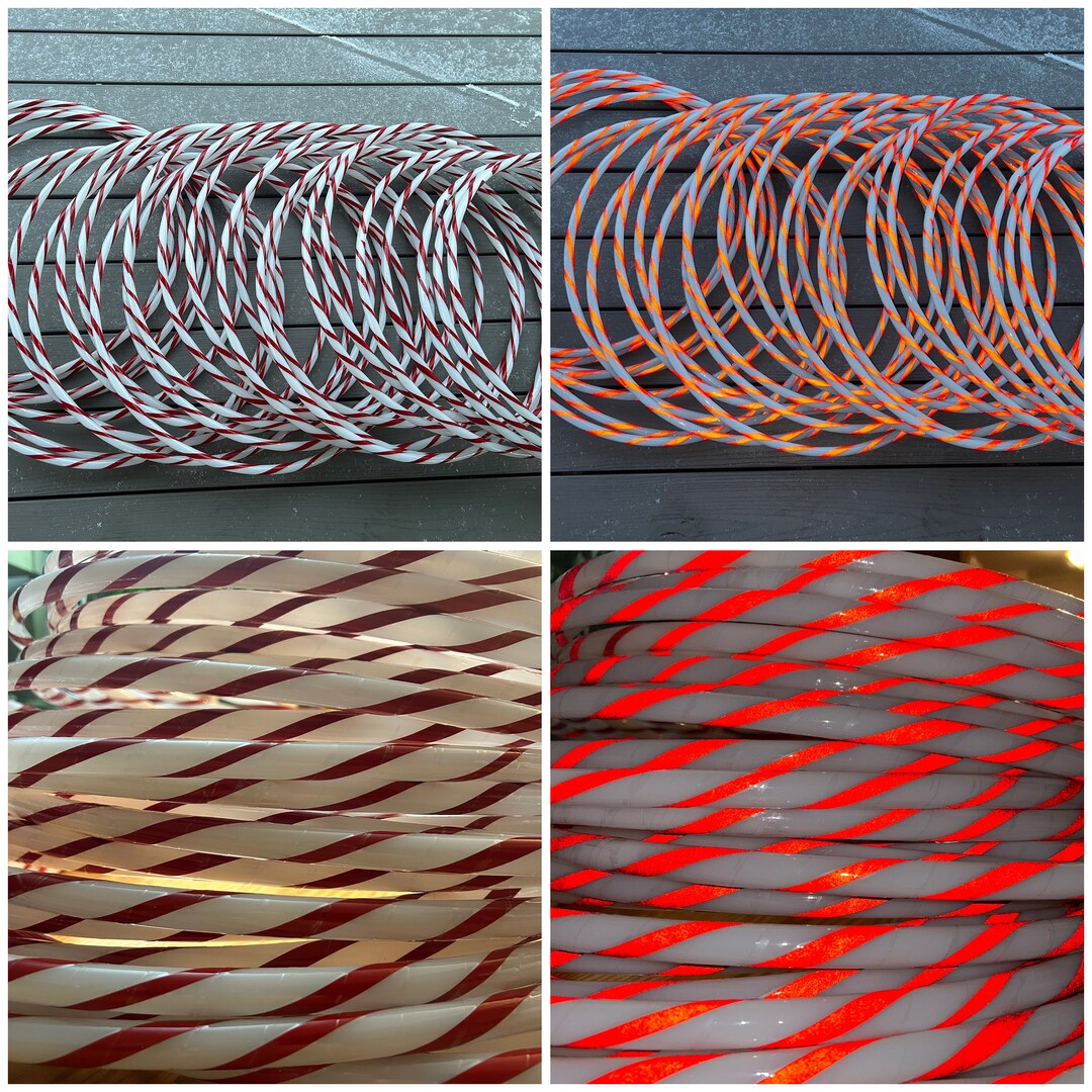 Candy Cane Spirals Reflective Taped Hula Hoop- Polypro or HDPE Hula ...