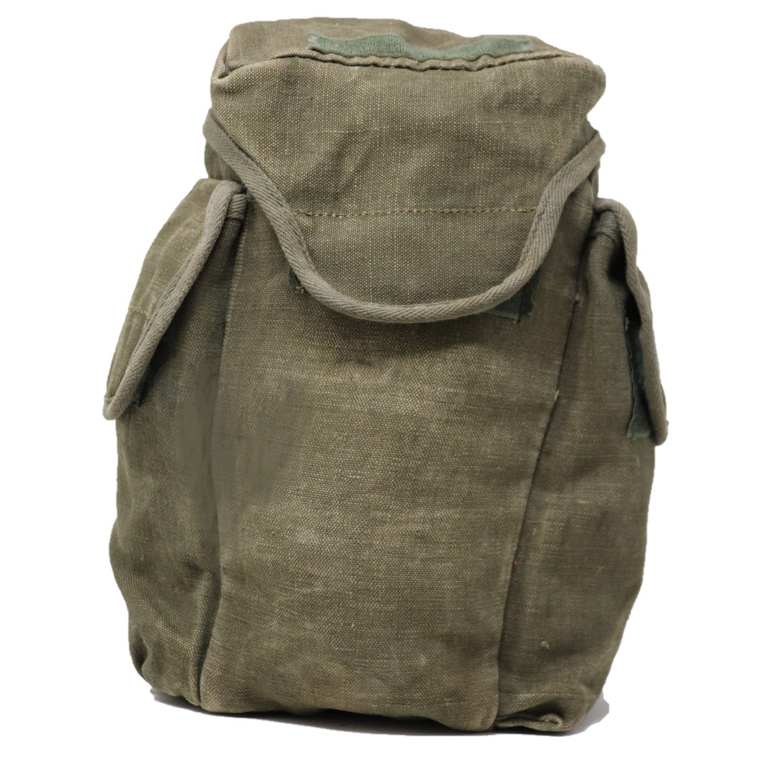 WWII Cotton Canvas French Haversack, Hip Bag, Messenger Bag, Gas Mask ...