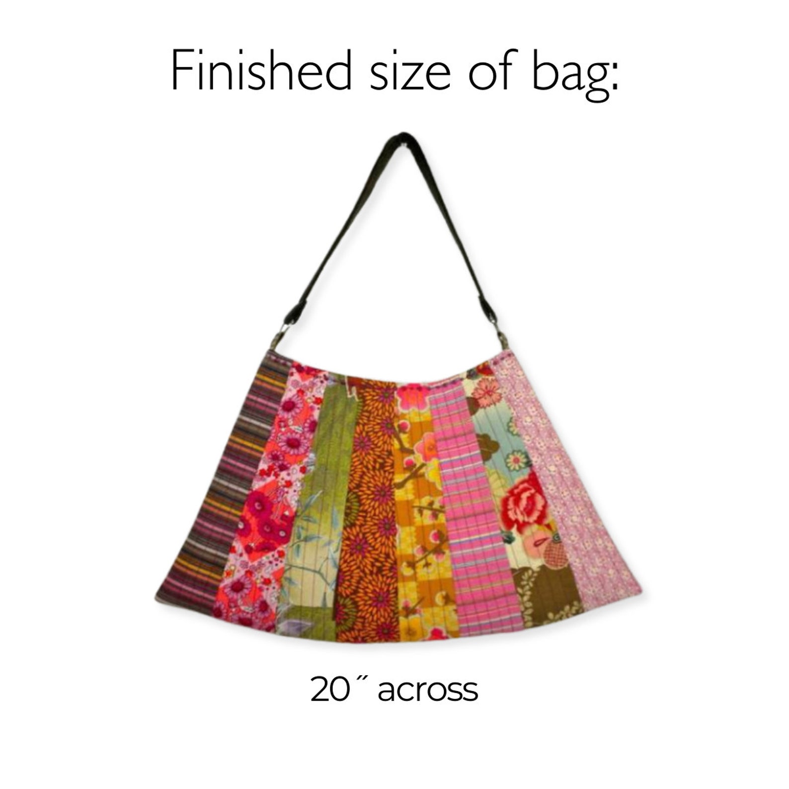 Fan Bag Sewing Pattern PDF , Patchwork Quilted Bag Pattern, Recycled ...