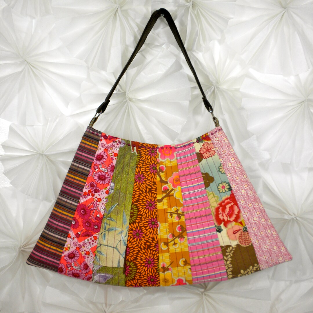 Fan Bag Sewing Pattern PDF , Patchwork Quilted Bag Pattern, Recycled ...