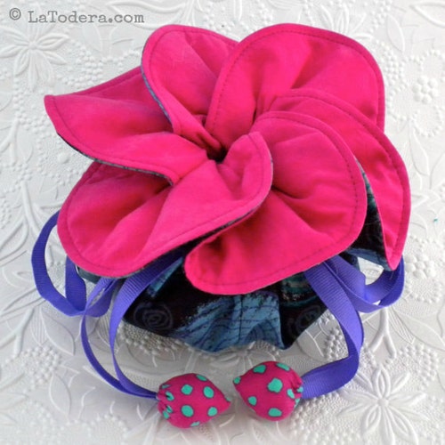 Jewelry Pouch Pattern Fabric Flower Drawstring Bag Pattern - Etsy