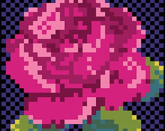 PDF Pattern Instant Download Recollection PIXEL ROSE Modern Quilt by ...