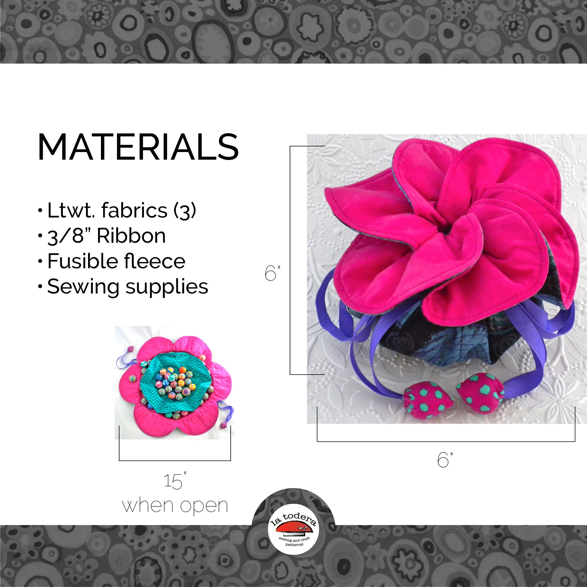 Jewelry Pouch Pattern Fabric Flower Drawstring Bag Pattern - Etsy UK