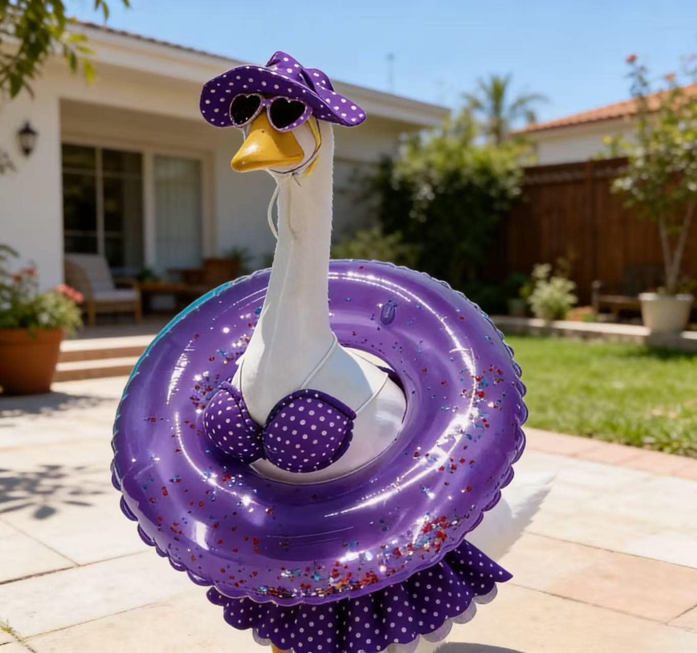 Porch Goose Summer Outfit: Waterproof Raincoat, Bikini Set, Yard Decor ...
