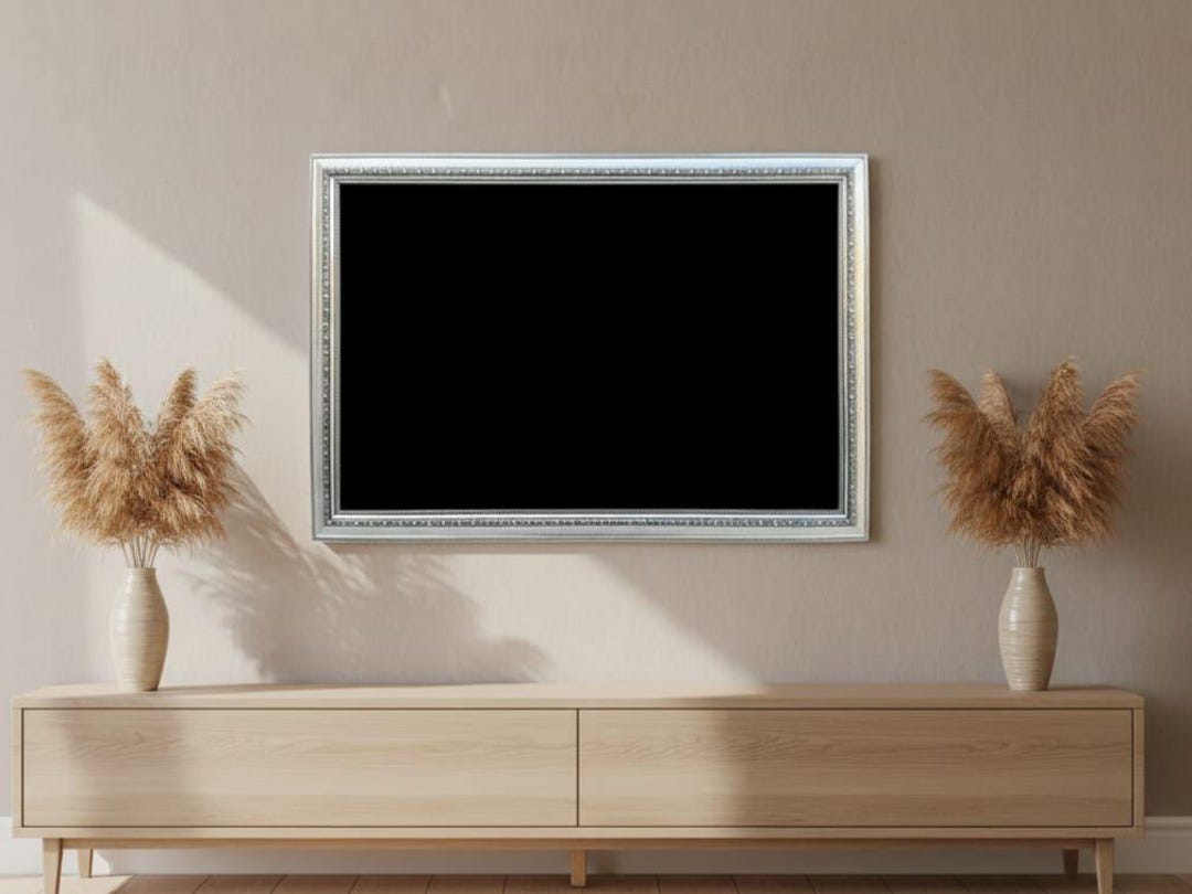 Luxury Silver TV Frame, Compatible With All Tv Brand, Custom TV Frame ...