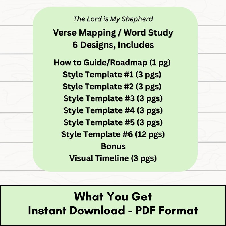 Bible Verse Mapping Printable | Psalm 23 | 6 Styles | Printable ...
