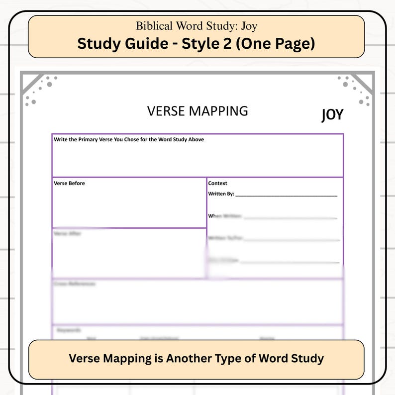 Joy Bible Word Study Kit | Verse Mapping | Women | Men | Christian ...