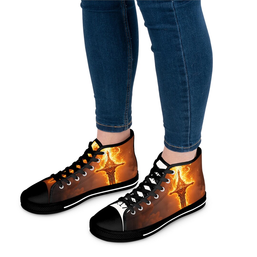 Women's | Flaming Sword of the Spirit Ephesians 6:17 High Top Sneakers ...