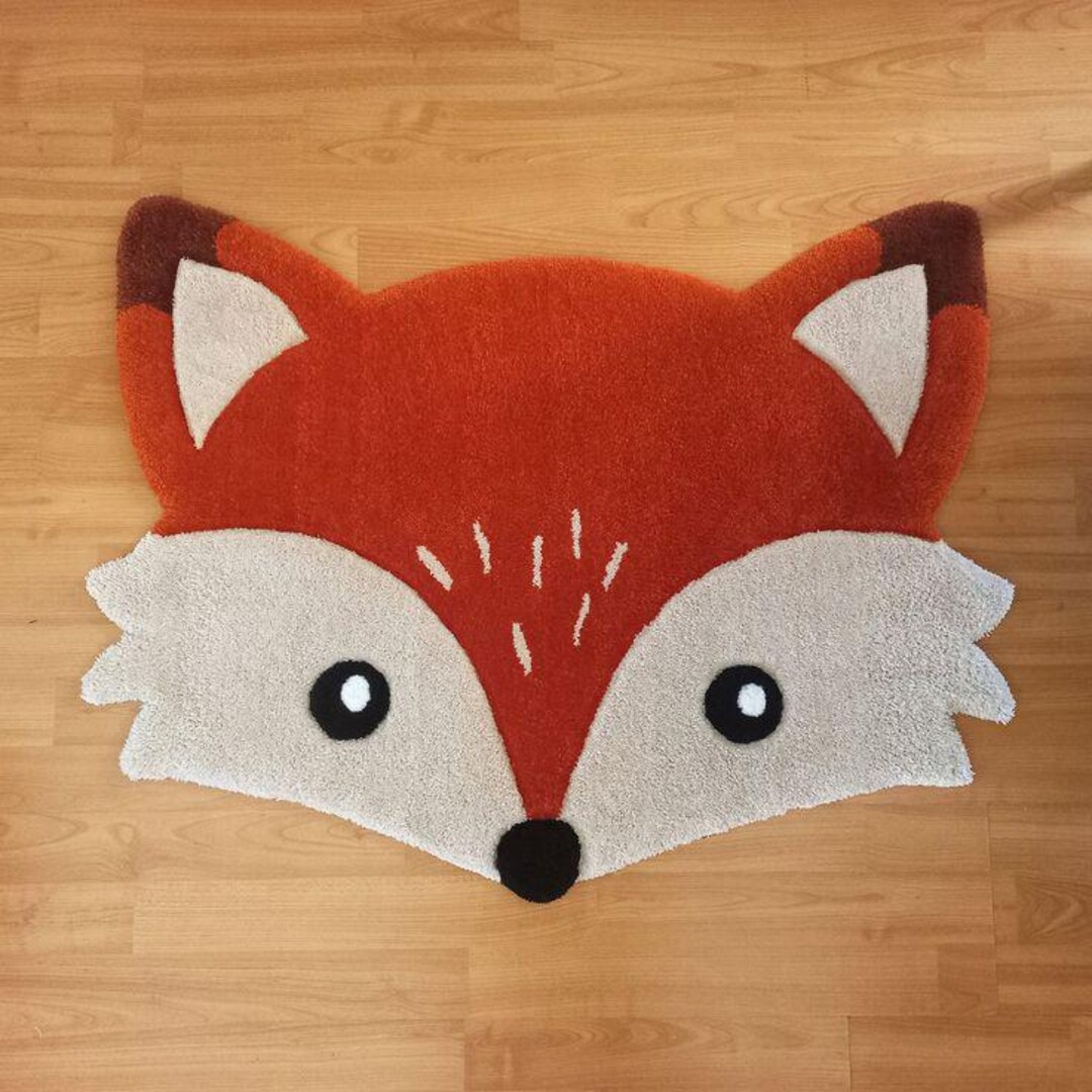 Hand Tufted Fox Rug | Playful Kids Nursery Room Decor - Etsy