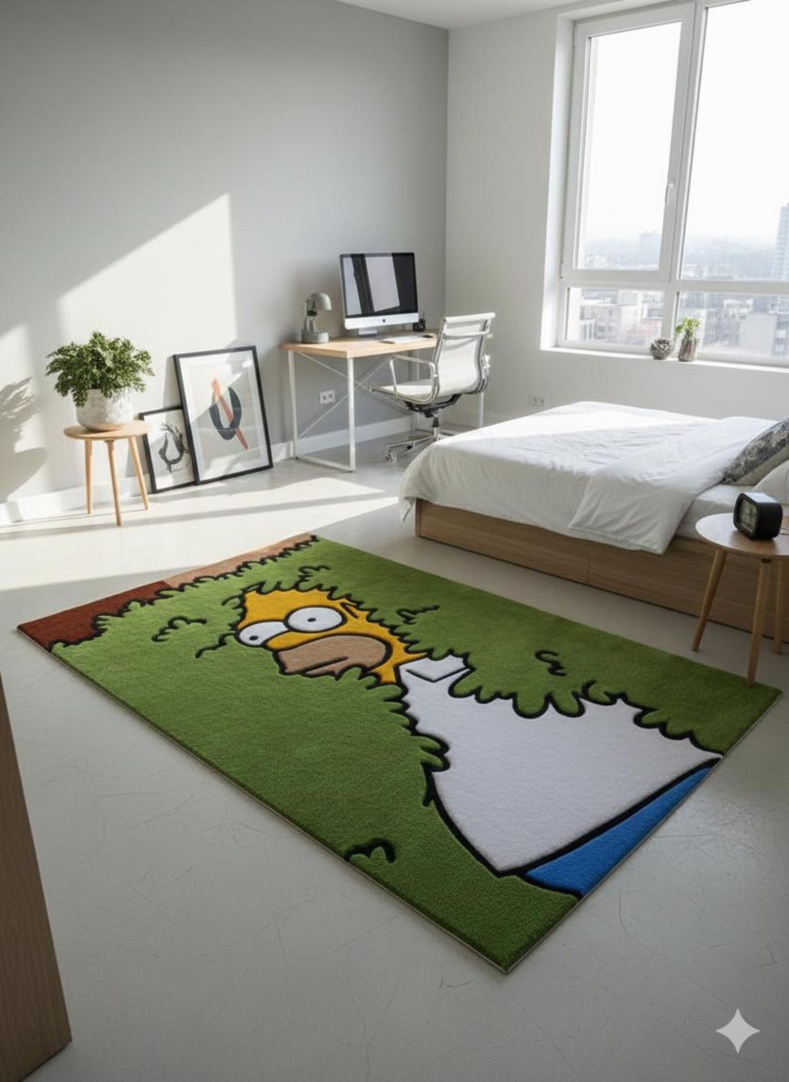 Cartoon Character Rug, Funny Tufted Area Rug, Meme Style Carpet, Gaming ...
