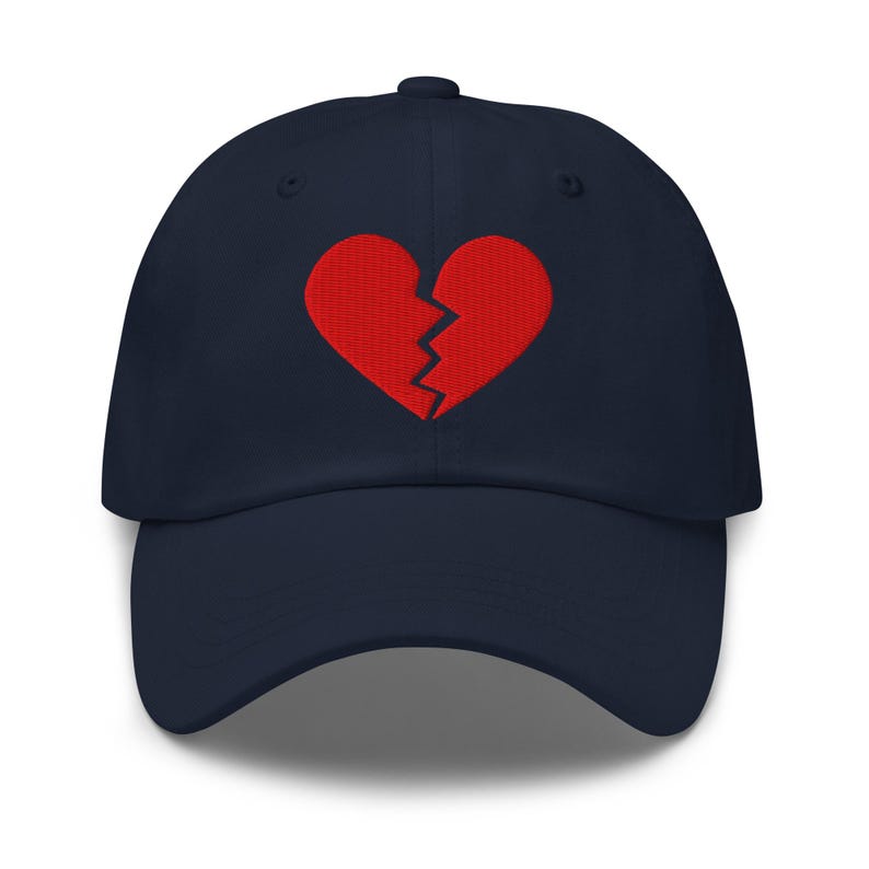 Embroidered Broken Heart Flexfit® Baseball Cap – Minimal Valentine’s ...
