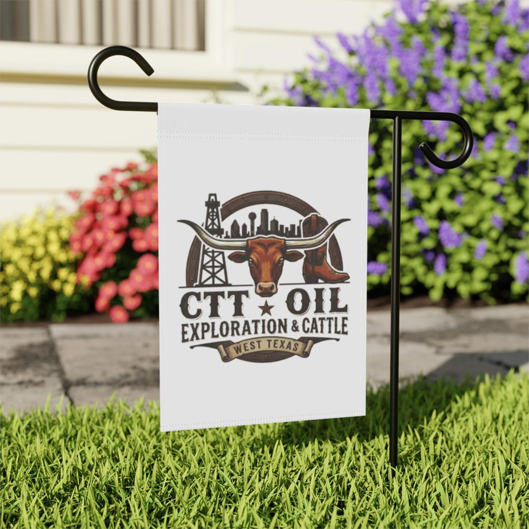 CTT Oil Exploration & Cattle Design Flag, Western Oil, Cattle Decor ...