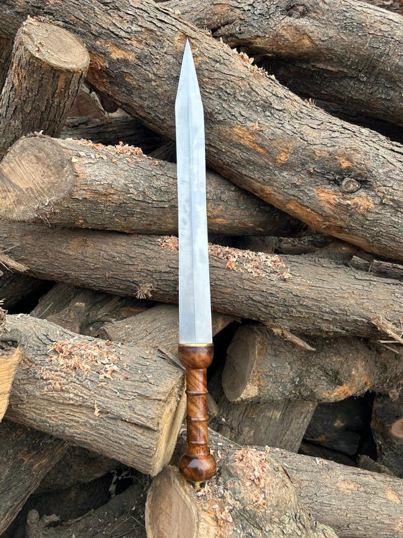 Hand Forged Medieval Long Dagger Knife – Custom Steel Blade With Wooden ...