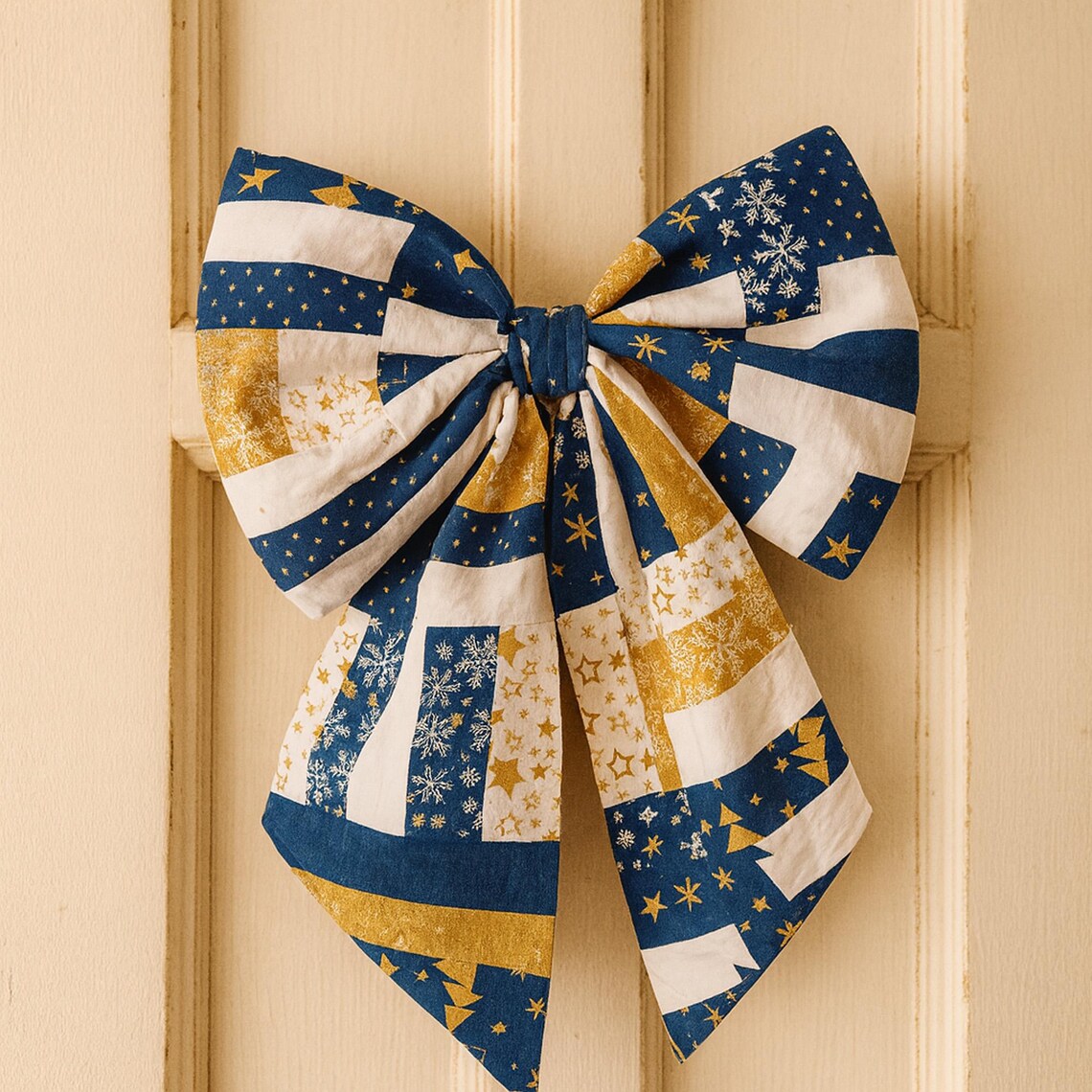 Big Quilted Bow Pattern PDF, Large Patchwork Sewing Guide, Giant Fabric ...