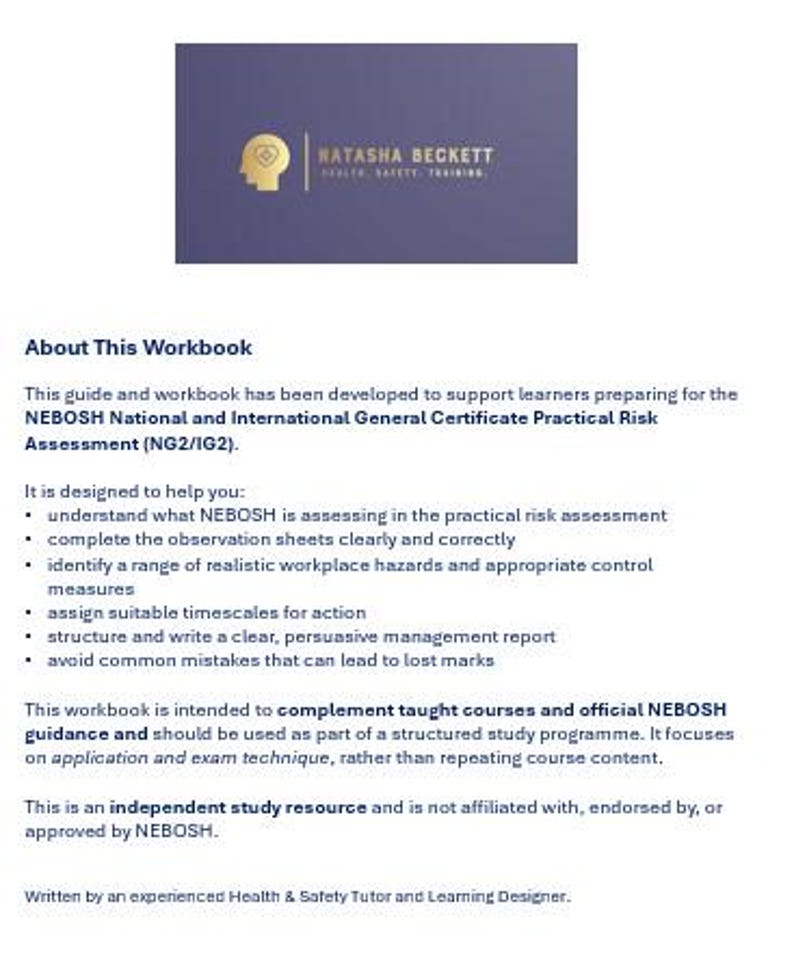 NEBOSH Certificate Exam Technique Bundle | NG1 / IG1/ NG2 / IG2 ...