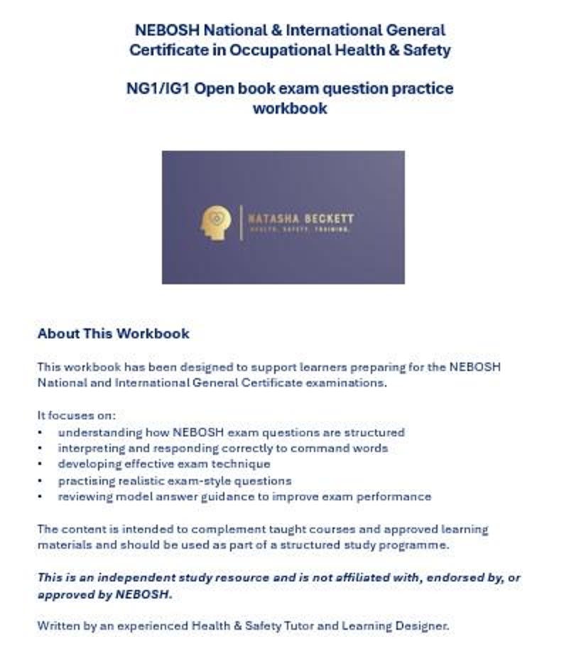NEBOSH Certificate Exam Technique Bundle | NG1 / IG1/ NG2 / IG2 ...