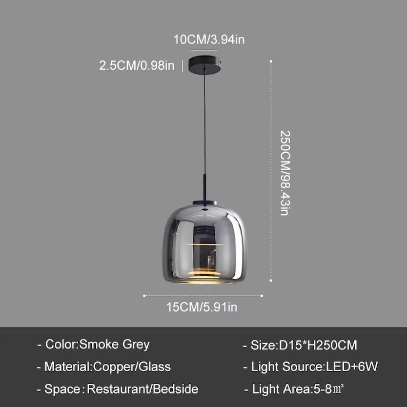 Modern LED Glass Pendant Light – Simple Hanging Lamp for Restaurant ...