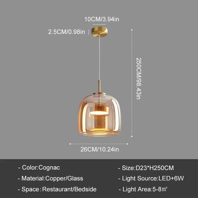Modern LED Glass Pendant Light – Simple Hanging Lamp for Restaurant ...