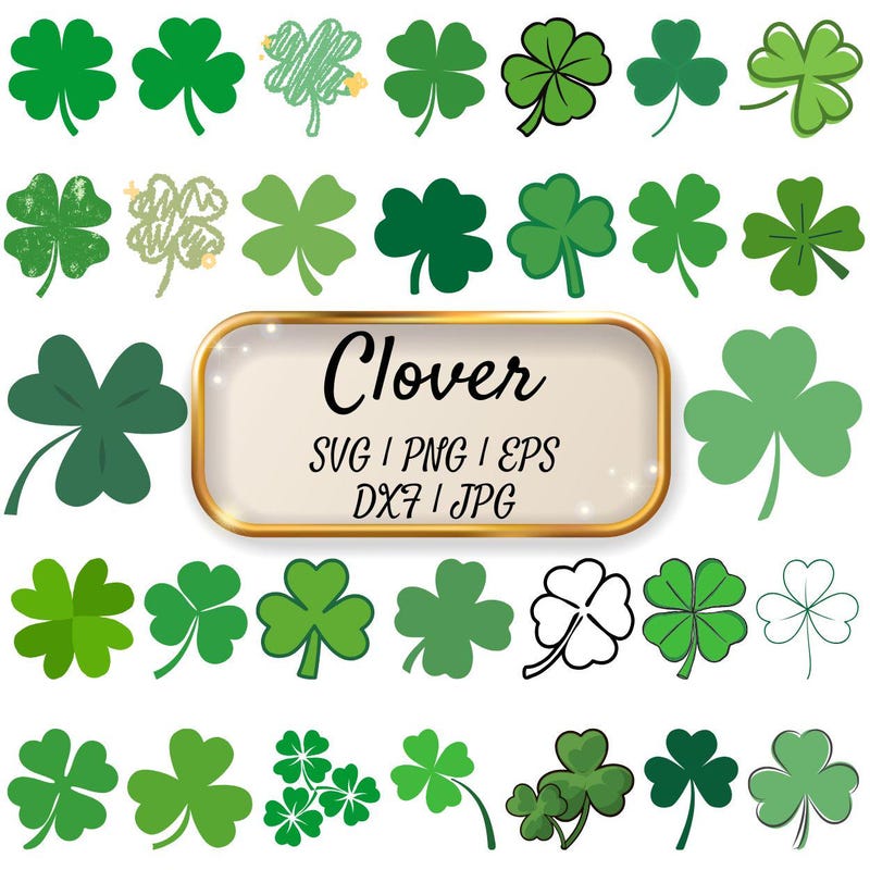 St Patricks Clover Clipart - Etsy