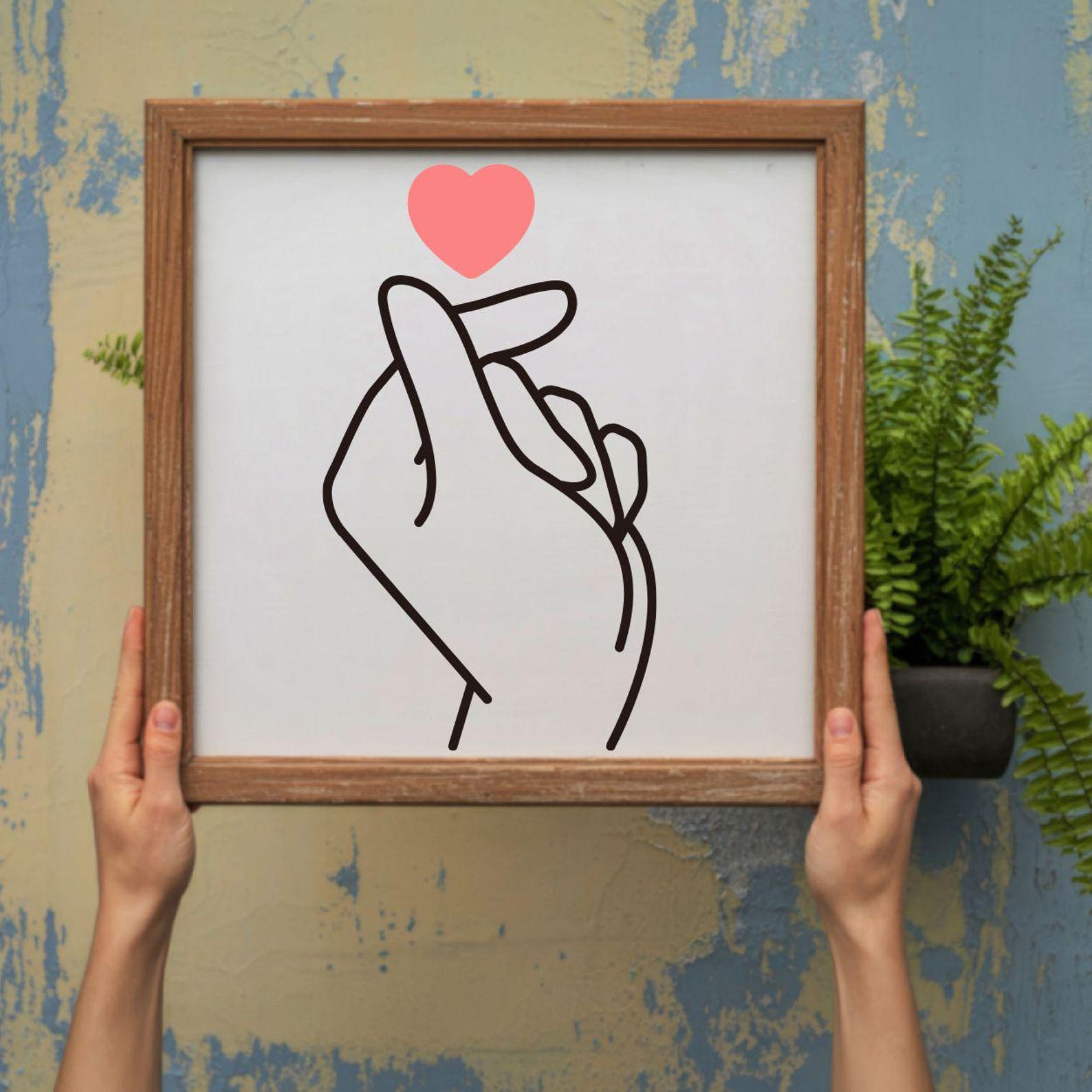 Corazones de dedo coreanos, Svg de corazón de dedo coreano, Svg de ...