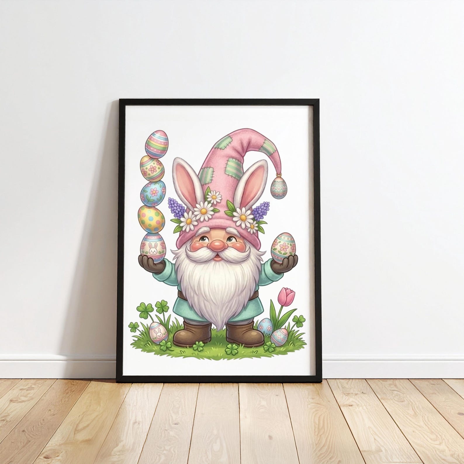 Watercolor Easter Gnome Clipart Bundle, Spring Flower Gnomes (digital ...