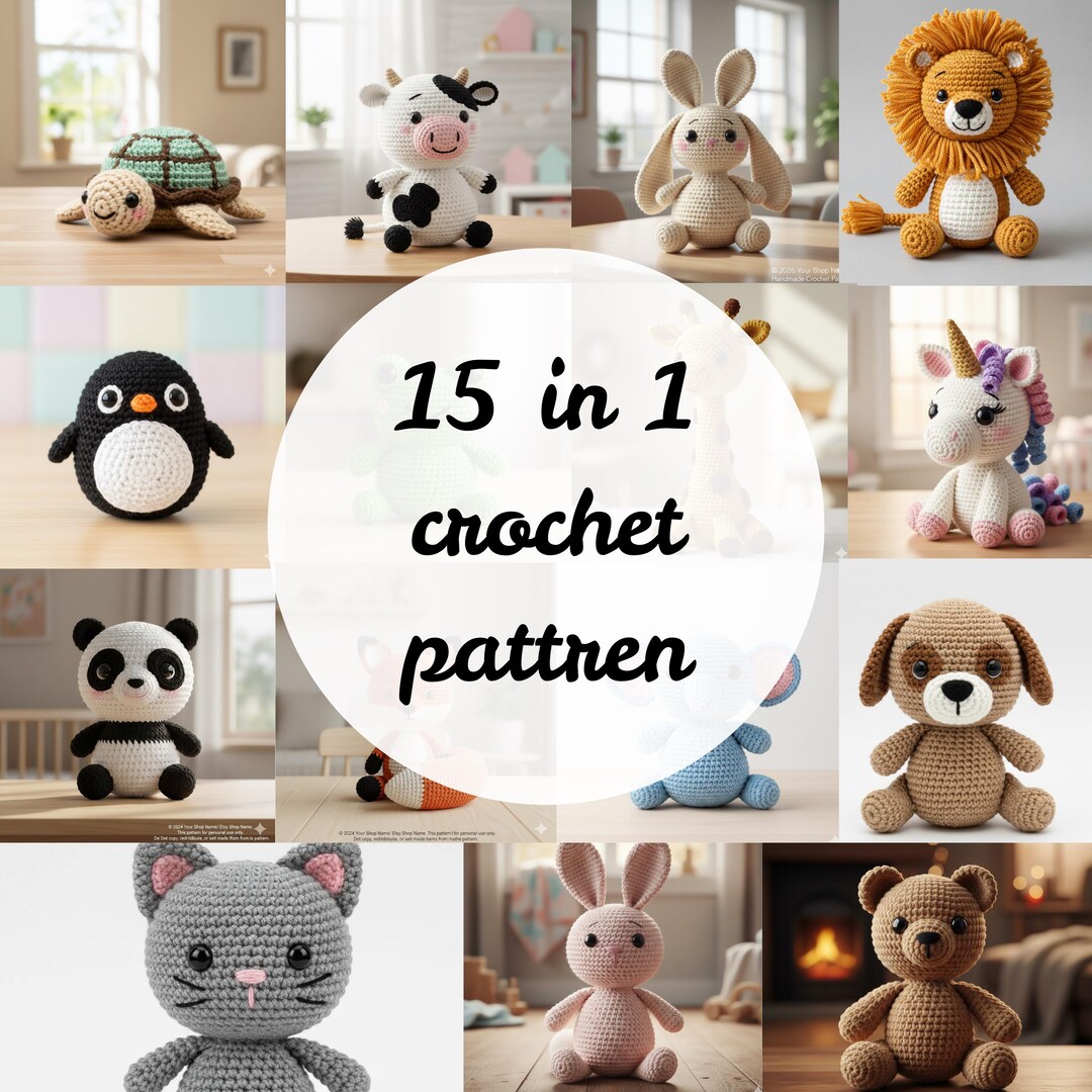 15 Animal Crochet Pattern Pdf Digital Downlode - Etsy