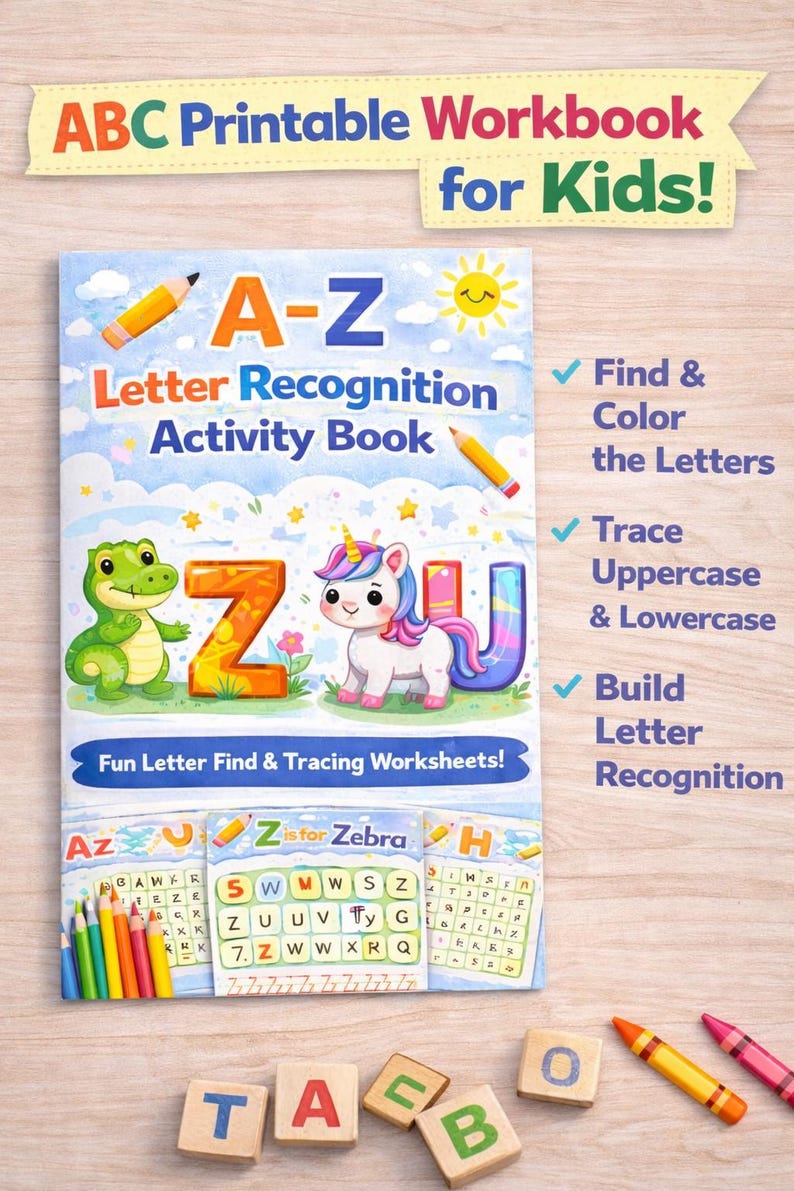 A–Z Letter Recognition Worksheets | Alphabet Find & Trace Activities - Etsy