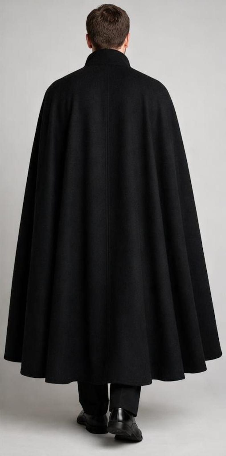 Men's Black Wool Cardigan Long Cape Coat: Winter Long Overcoat - Etsy