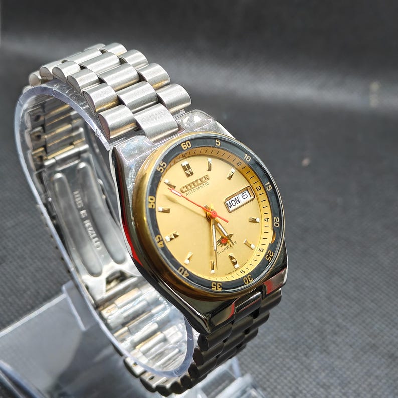 Vintage Citizen Automatic Watch | Gold Dial Day-date, 21 Jewels - Etsy
