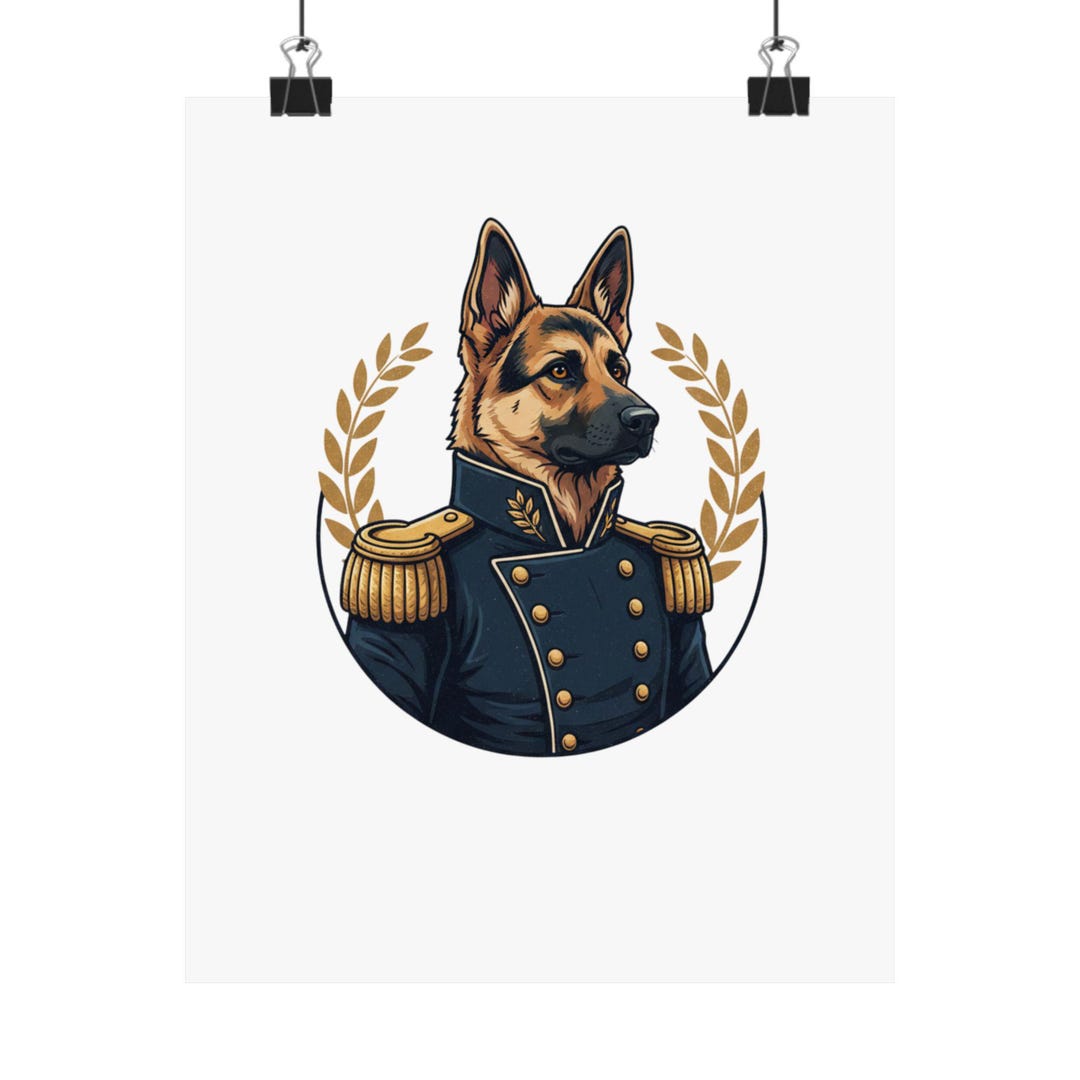 Regal German Shepherd Poster Matte Vertical Poster | Dog Portrait ...