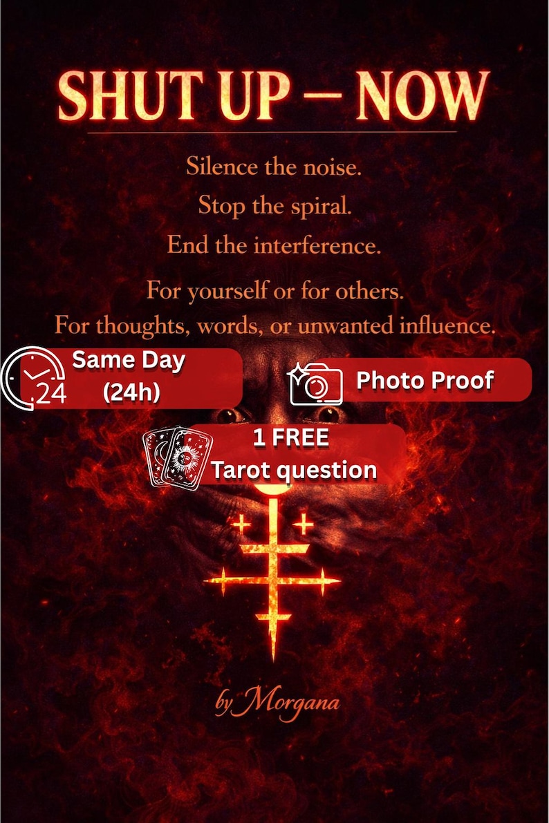 Shut up Now Spell Ritual,silence Someone or Intrusive Thoughts, Energy ...