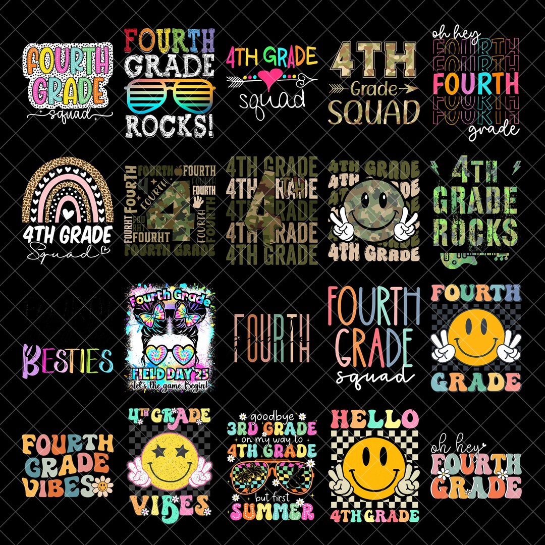 Fourth Grade Png Bundle, 4th Grade Png, Fourth Grade Teacher ...