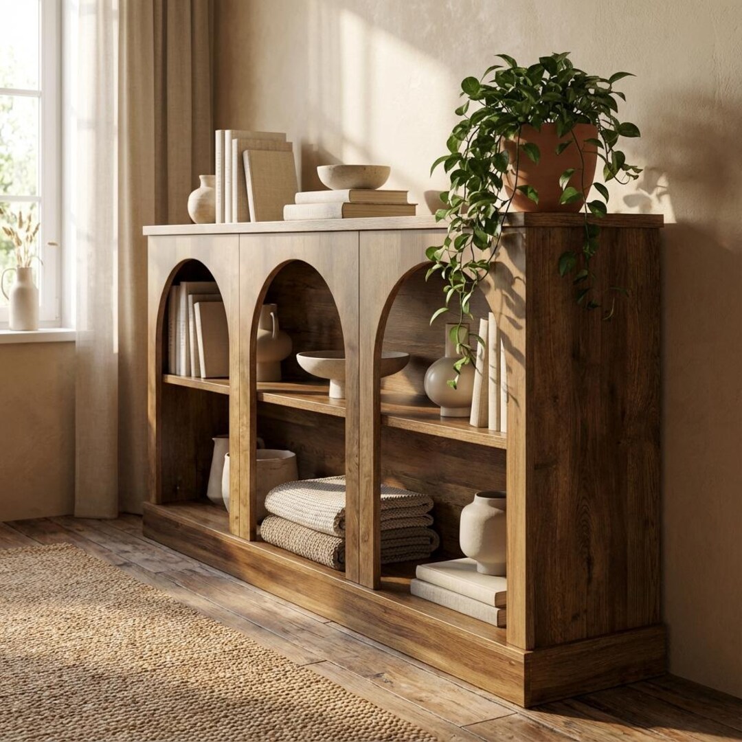 Farmhouse Console Table Arched 3 Tier Entryway - Etsy