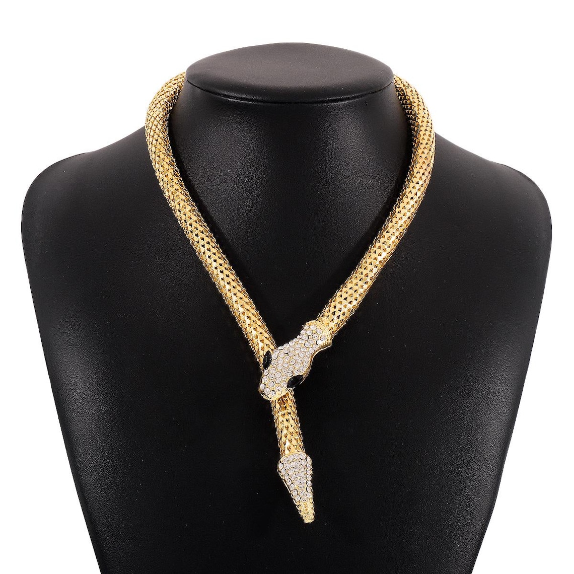 Gold Snake Crystal Serpent Lasso Necklace, Exaggerated Y-shaped Design ...