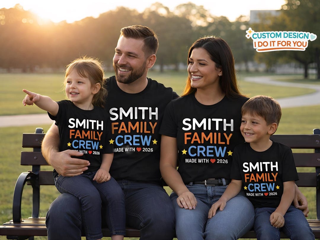 Custom Family Crew T-shirt Design | Matching Family Shirt | Digital ...