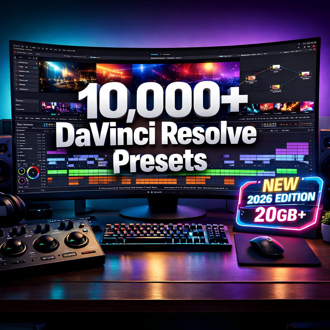 Davinci Resolve Presets Bundle | Cinematic Luts, Transitions, VFX (20GB ...