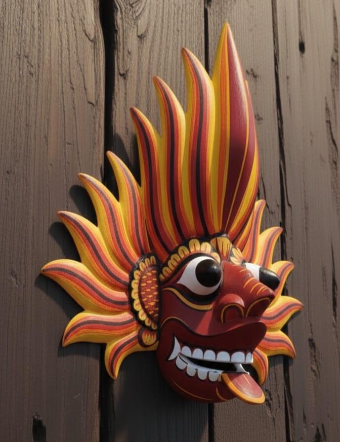Fire Demon Mask | Traditional Sri Lankan Wooden Devil Mask | Hand ...