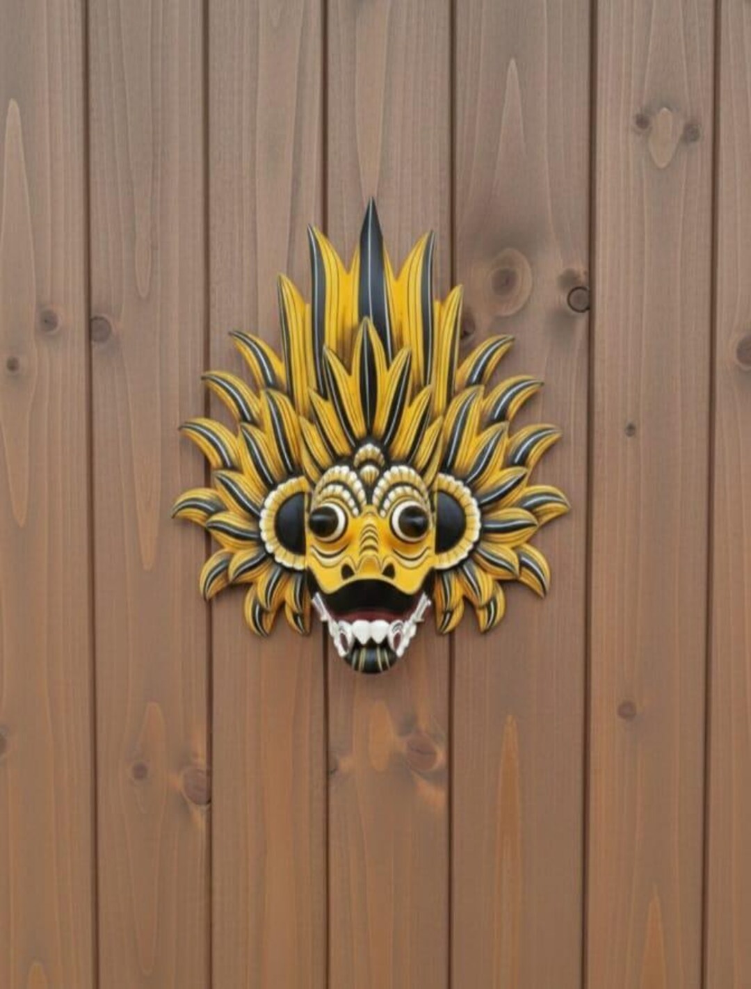 Ceylon Fire Demon Wooden Mask | Sri Lankan Devil Mask Wall Hanging ...