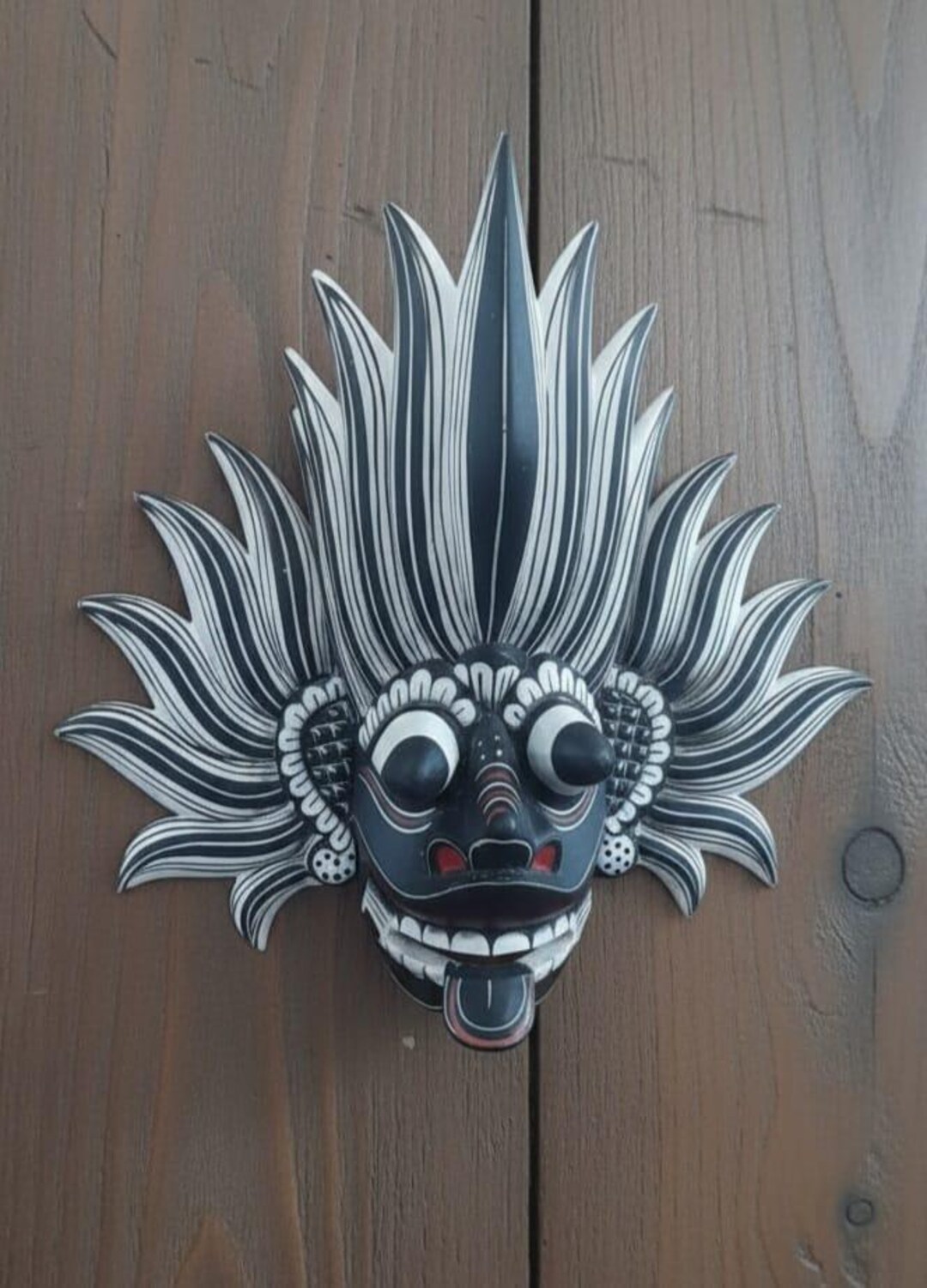 Gini Raksha Mask – Fire Demon Traditional Sri Lankan Wooden Devil Mask ...