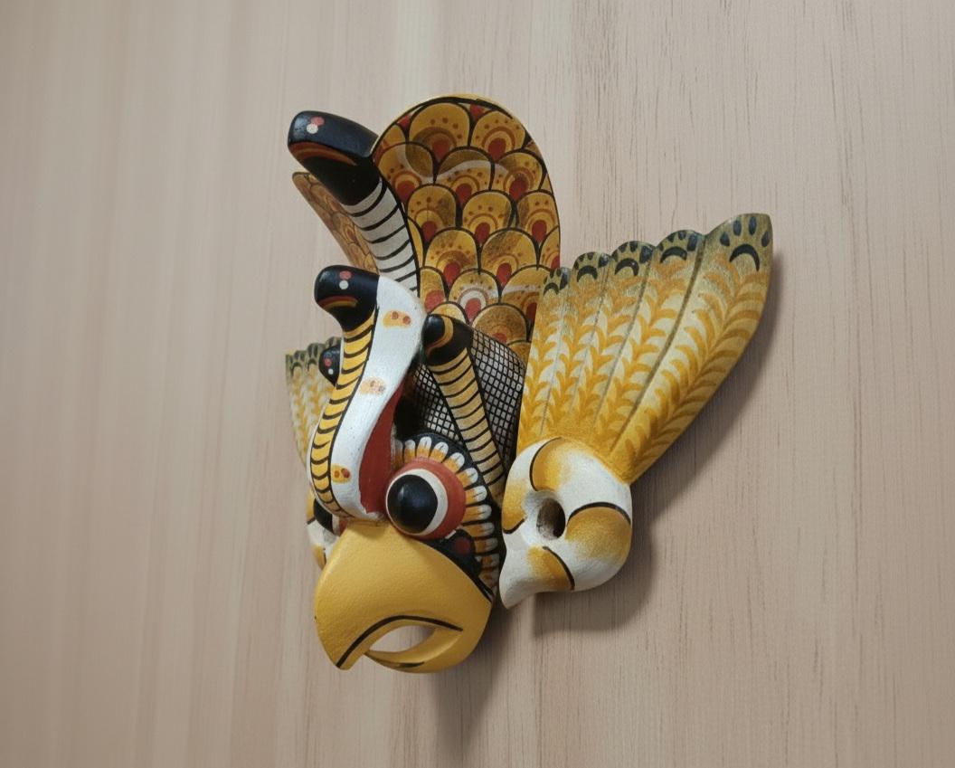 Authentic Sri Lankan Gurulu Raksha Mask| Hand-carved Ceylon Bird Demon ...