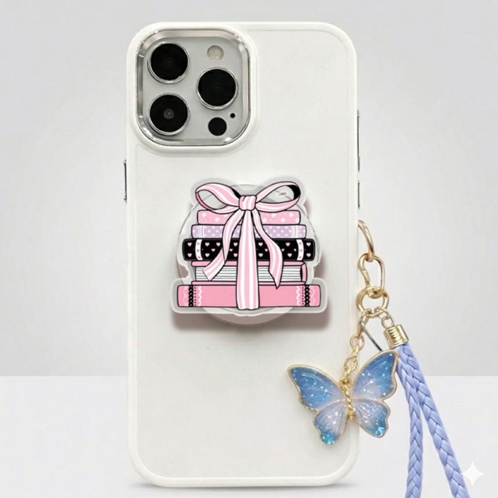 Pink Book Stack Phone Grip, Magsafe Compatible Stand, Reader Holder - Etsy