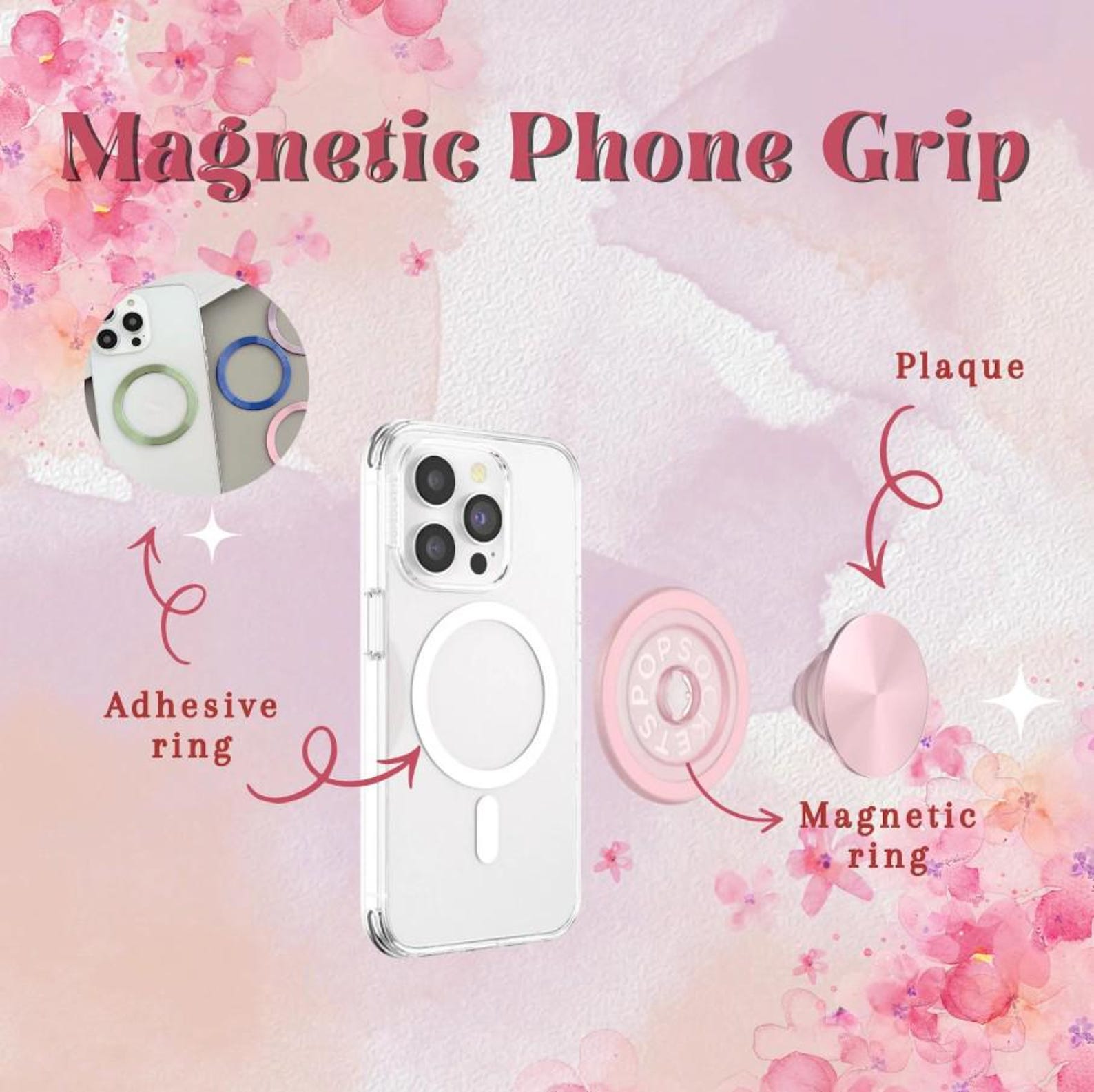 Pink Book Stack Phone Grip, Magsafe Compatible Stand, Reader Holder - Etsy