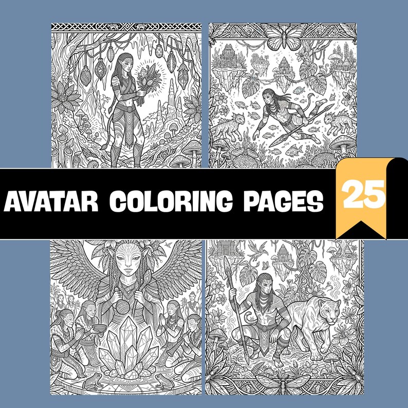 Avatar Coloring Pages | Fantasy Tribal Princess Coloring Book ...
